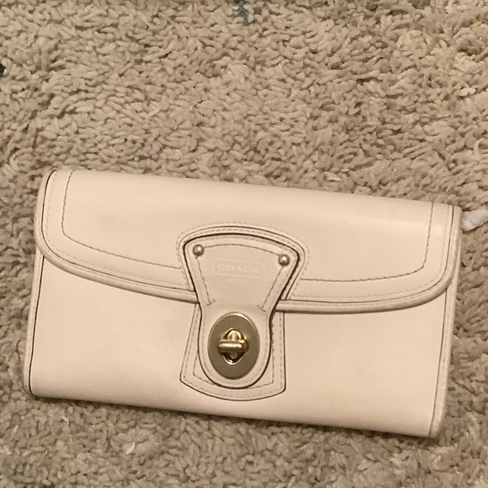 Coach Legacy Leather Slim Envelope Wallet ~ Ivory Ecru - Gem